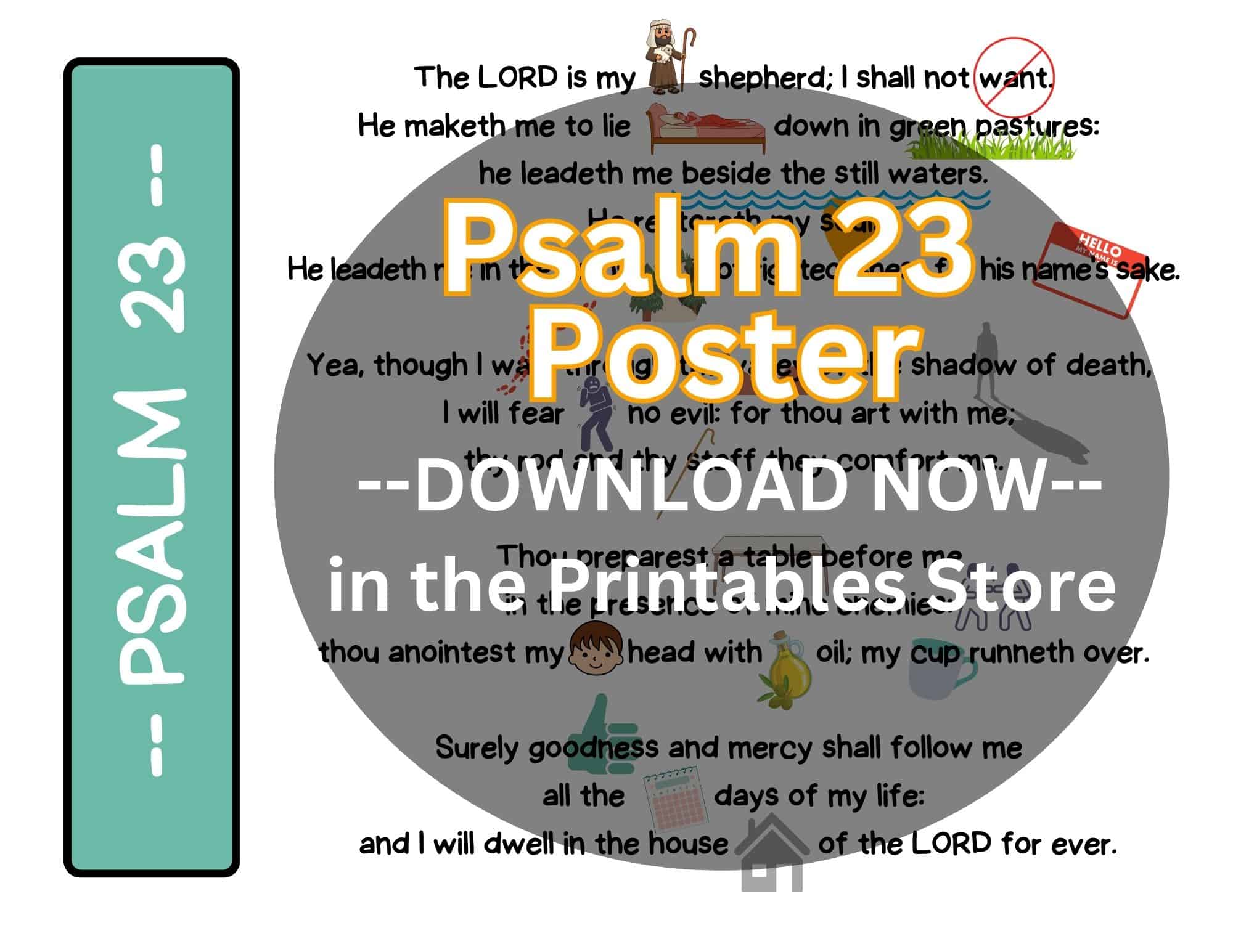 Printable Psalm 23 Poster- Easy to Memorize "The Lord is My Shepherd ...